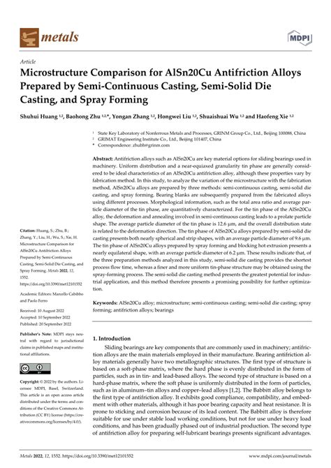 Pdf Microstructure Comparison For Alsn20cu Antifriction Alloys