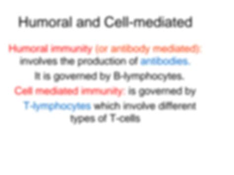 Solution Humoral Vs Cell Mediated Immunity Studypool