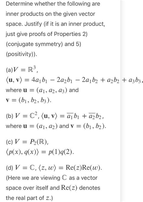 Solved Determine Whether The Following Are Inner Products On