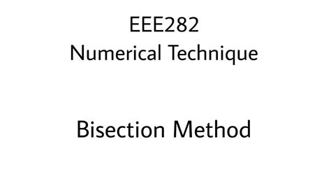 Bisection Method Youtube