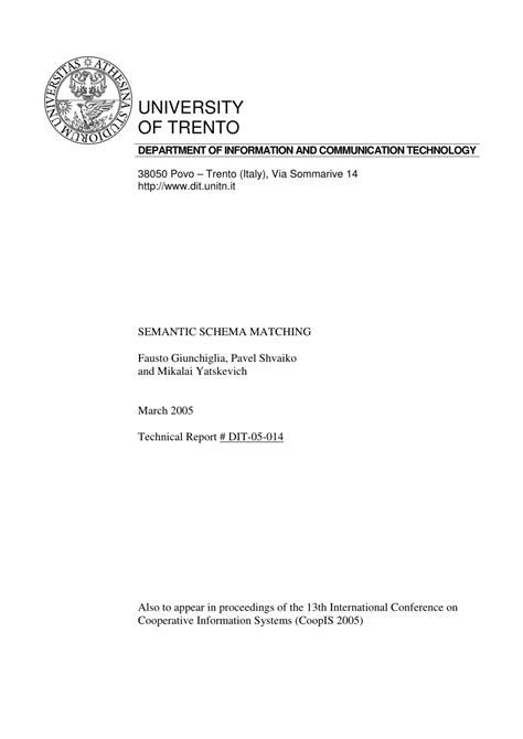 PDF Semantic Schema Matching