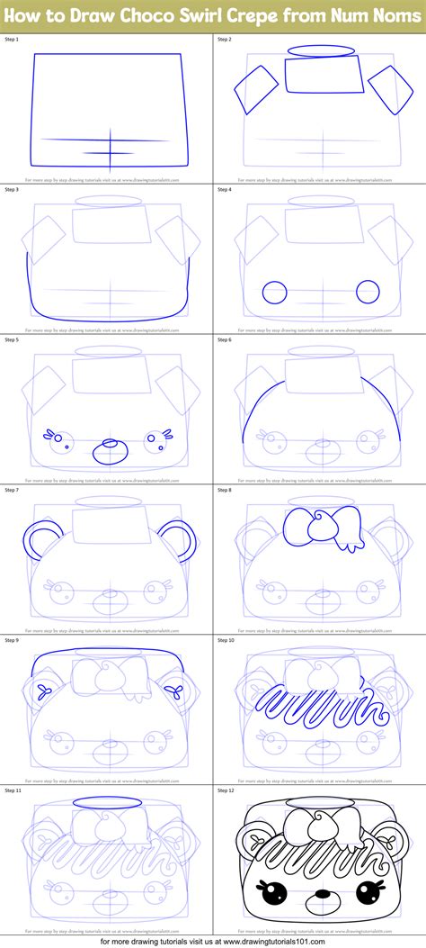 How To Draw Choco Swirl Crepe From Num Noms Num Noms Step By Step