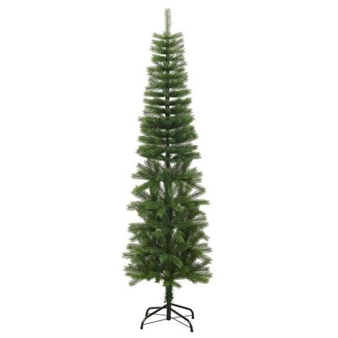 Sapin de Noël artificiel mince avec support 180 cm PE