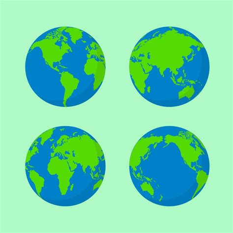 Set Of World Globe Illustration Vector 34989085 Vector Art At Vecteezy