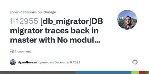 Dbmigrator Db Migrator Traces Back In Master With No Module Named