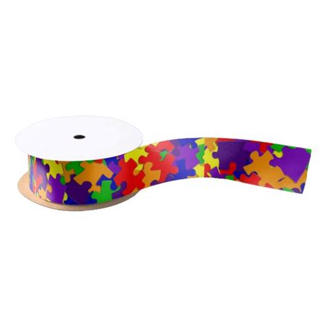 Autism Awareness Puzzle Piece Ribbon