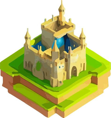 Isometric Projection Of The Vector Of A Castle Stock Vector