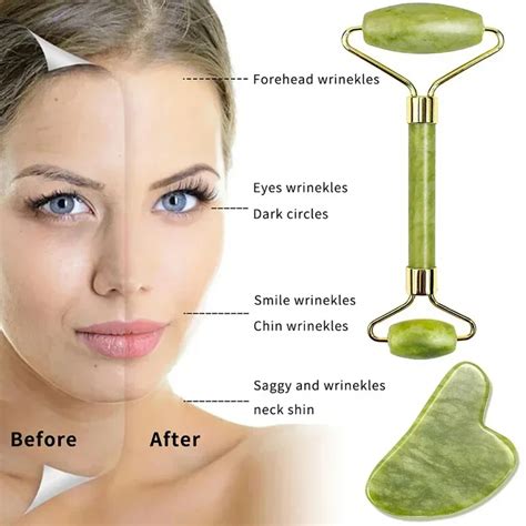 Jade Roller Massager For Face Gua Sha Jade Stone Excel Store