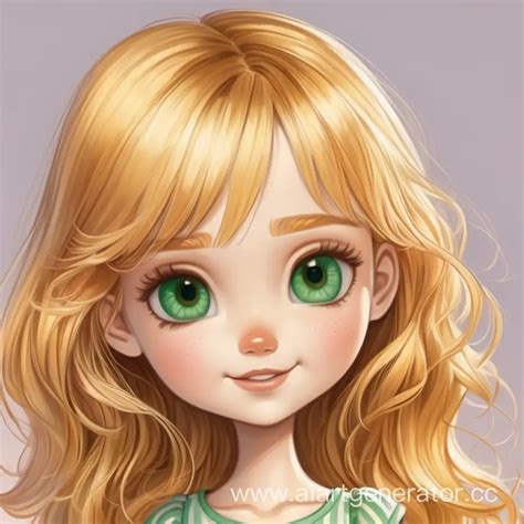 Cheerful Girl With Dolllike Features And Golden Hair Ai Art Generator