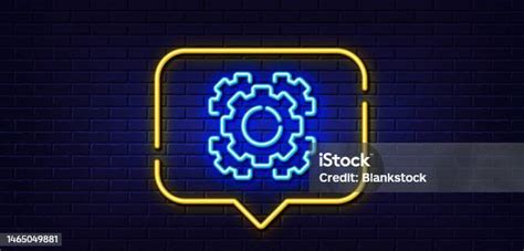 서재 기어 라인 아이콘입니다 설정 톱니바퀴 기호 트래픽 관리 네온 불빛 말풍선 벡터 3차원 형태에 대한 스톡 벡터 아트 및 기타 이미지 3차원 형태 개념 개념과 주제