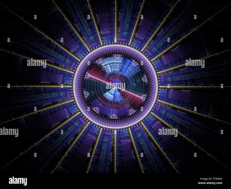 Fractal Radiation Series Abstract Background Made Of Radial Geometric Forms And Abstract