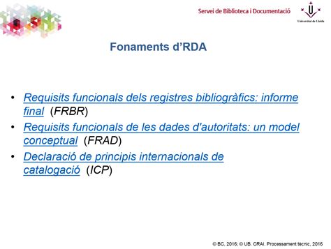 Rda Frbr Rda Recursos Descripció I Accés Teoria Biblioguies
