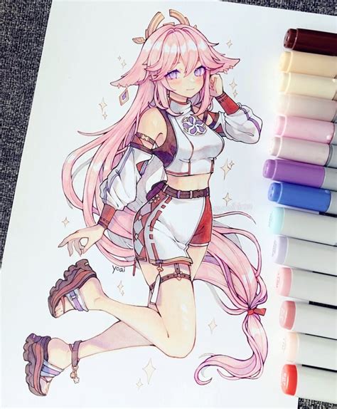 Yae Miko In Her Casual Outfit By Yoaihime Ryaemiko