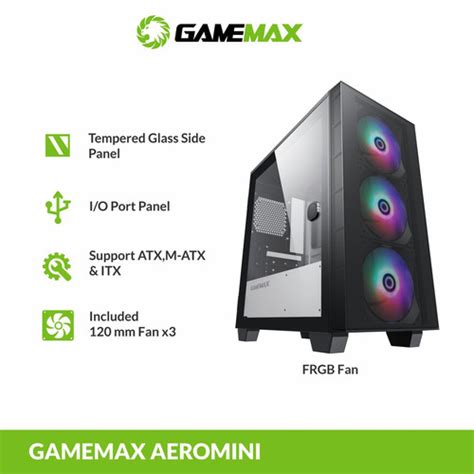 Jual Gamemax Casing Cpu Aero Mini Gaming Case With Fan Frgb Kota Semarang Et Computer