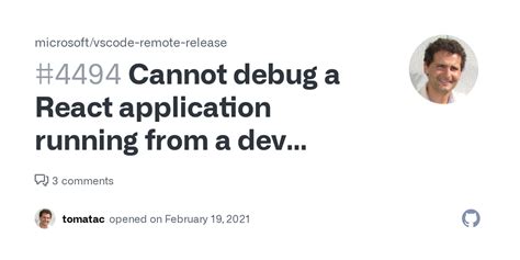 Cannot Debug A React Application Running From A Dev Container · Issue