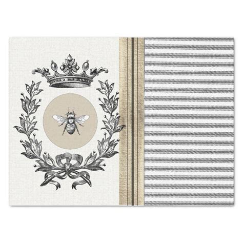 Burlap Ticking Bee Tissue Paper 20 X 30