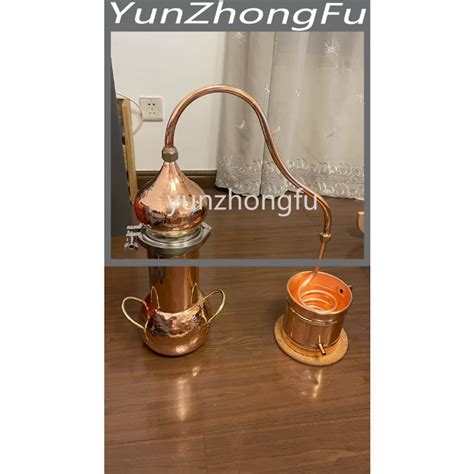 수제 순수 꽃 에센셜 오일 증류기 브랜디 와인 증기 기계 구리 Alembic 증류 세트 2l