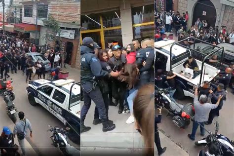 Así Exhibieron A Elementos Policiales De Tultepec Confrontándose Con