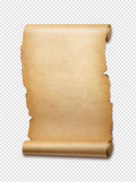 Premium Psd Old Mediaeval Paper Sheet Parchment Scroll Isolated On