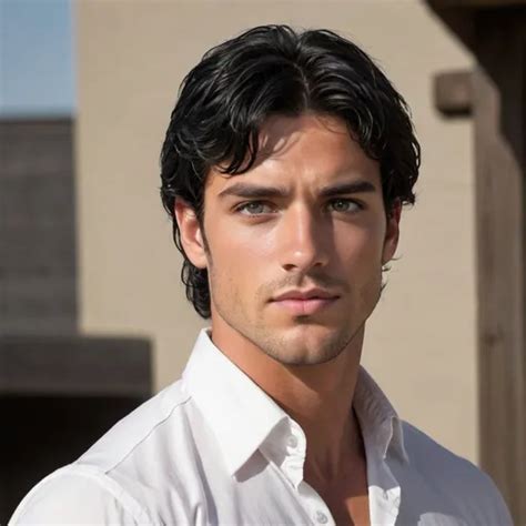 Luscious Black Comb Over Hair Hazel Eyes Handsome