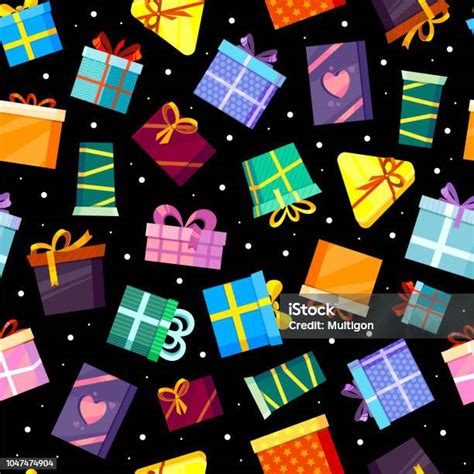 선물 상자 패턴입니다 색된 크리스마스 발렌타인과 다른 축 하 리본 및 리본 상자 쇼핑 깜짝 생일 선물 개체 그룹에 대한 스톡
