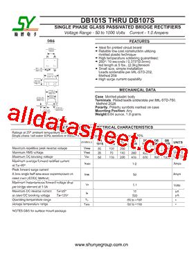 DB S Datasheet PDF Shunye Enterprise