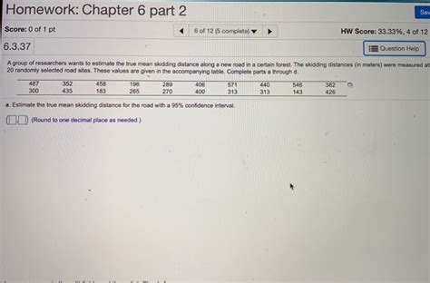 Solved Sa Homework Chapter 6 Part 2 Score 0 Of 1 Pt 6 3 37