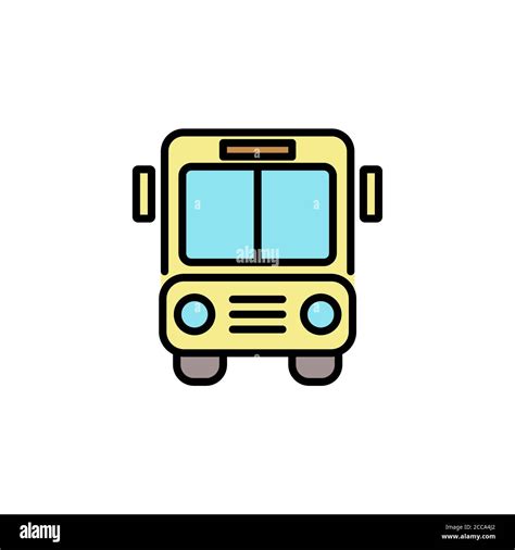 Bus Color Icon Thin Line Linear Outline Simple Sign Logo Bus Sign