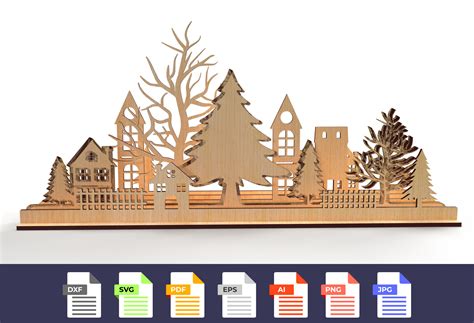 Christmas Village Laser Cut Files · Creative Fabrica