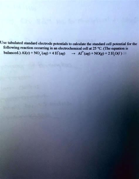 solved use tabulated standard electrode potentials to calculate the