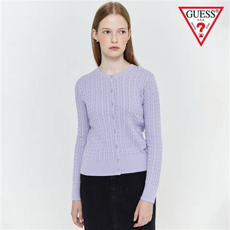 포스티 [게스] 여성 라운드넥 케이블 가디건 On4s9493