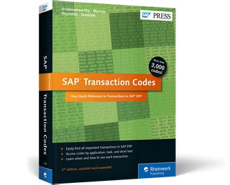 SAP Transaction Codes T Code Guide To SAP ERP Book By SAP PRESS SAP Transaction Codes T Code Guide To SAP ERP Book By SAP PRESS