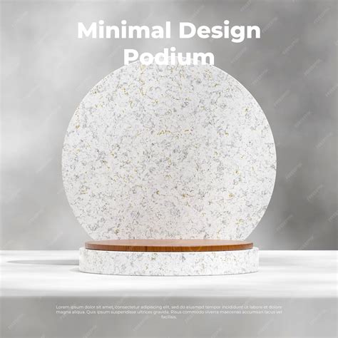 Подиум текстуры дерева и мрамора в квадратной стене серого цвета 3d визуализация изображения