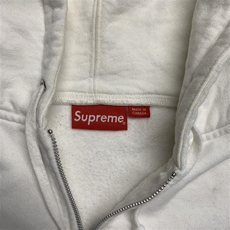 Supreme White Small Box Logo Zip Up Hoodie 8 10 Depop