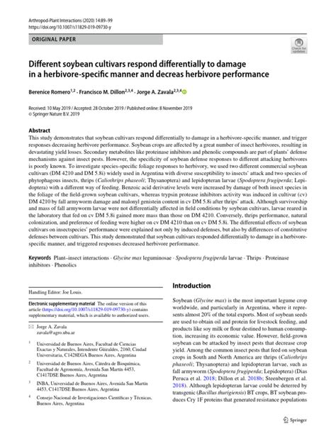 Romero2020 Article Differentsoybeancultivarsrespo Pdf High Performance Liquid Chromatography