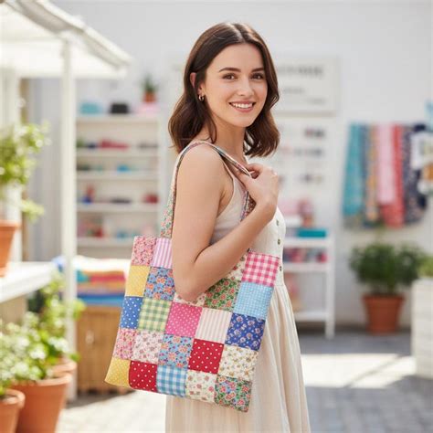 Quilt Patch Tote Bag Sewing Pattern Pdf Patchwork Tote Pattern
