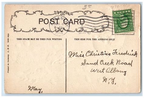 Easter Wishes Rabbit Pulling Cart Hatched Egg Girl Chicks Albany Ny Postcard United States