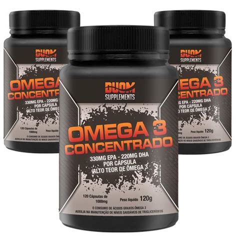 Kit x Potes Ômega Concentrado g Suplemento Alimentar Natural Pura Capsulas