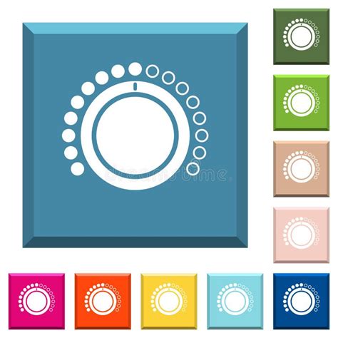 Volume Control White Icons On Edged Square Buttons Stock Vector
