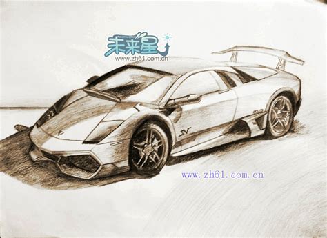 汽车的结构素描图