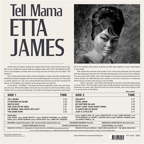 Etta James Tell Mama 180g Lp Jpcde