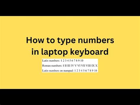 How To Type Numbers In Laptop Keyboard YouTube