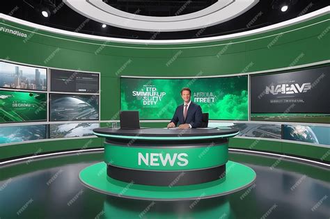 Dynamic Virtual News Set Advanced Particle Effects Premium Ai