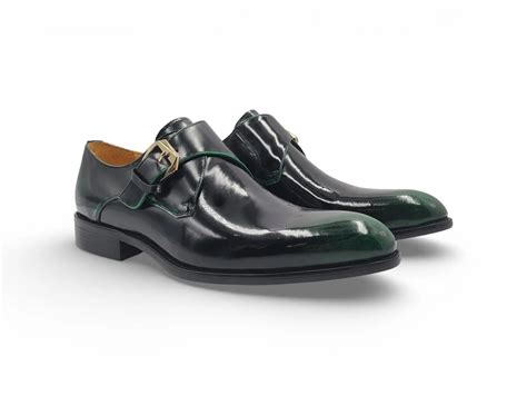 Soft Calf Patent Leather Single Monk Slip On Carrucci Shoes