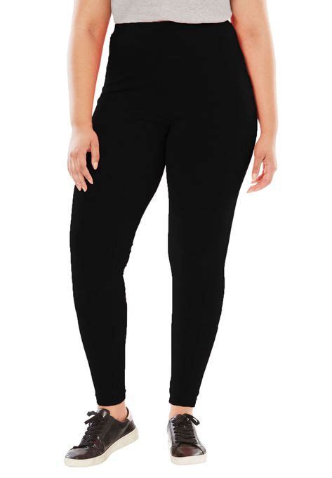 Stretch Cotton Legging Versatile Knit Pants Black