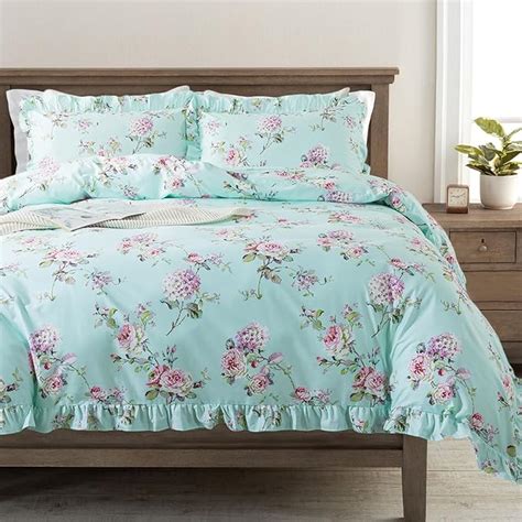 Fadfay Floral Duvet Cover Set Queen Size 100 Cotton French