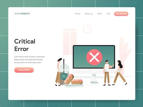 Premium Vector Computer Critical Error Banner Of Landing Page Concept