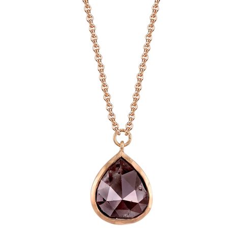 Sexy Rustic Diamond Pendant Red Diamond Pendant In Rose Gold Etsy