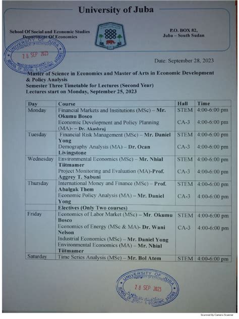 Postgrad Lectures Timetable Sep 2023 Pdf