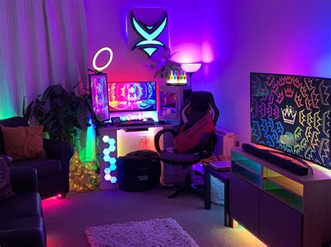 Rgb In Full Effect Laptop Gaming Setup Best Gaming Setup Gaming Room